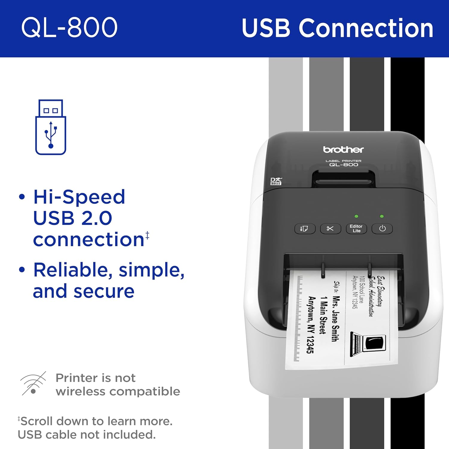 High-Speed Professional Label Printer White/Black