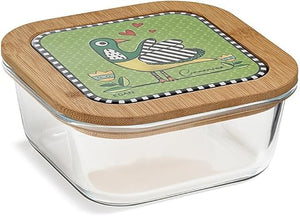 Container Cocoricò Green 15x7 CM – Glass, Bamboo, and Ceramic