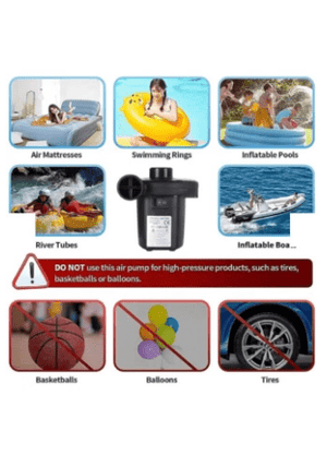 Two Way Electric Air Pump Inflator Deflator Air Pumps with 3 Nozzles Q