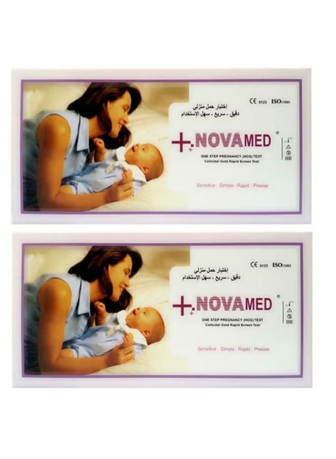 NOVAMED test kits Pack Of 2 One Step Pregnancy HCG Test Small