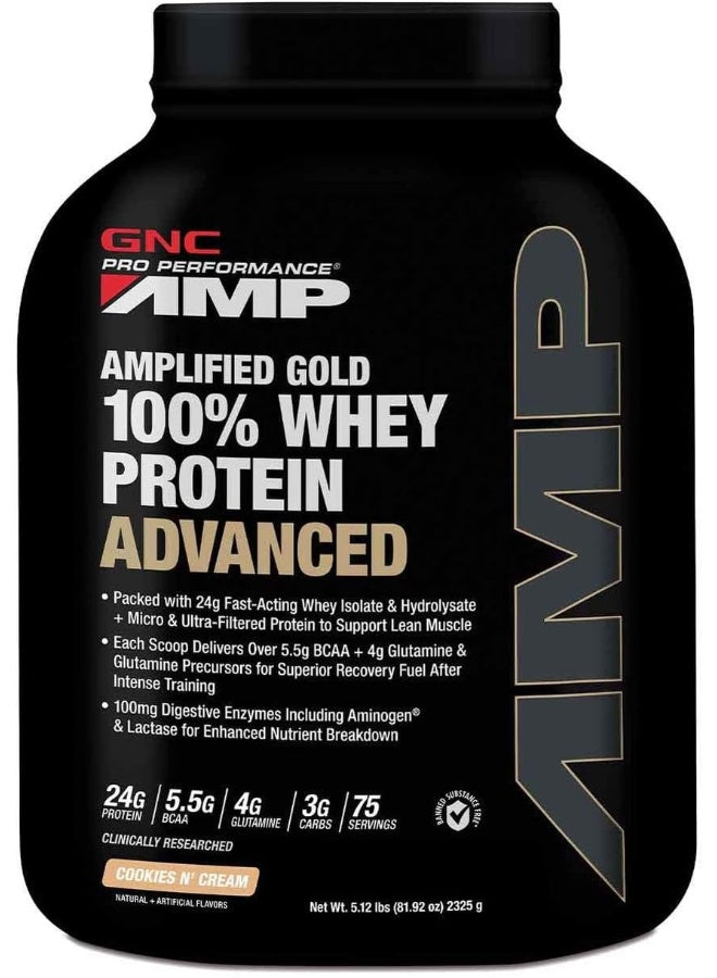 GNC PRO PERFORMANCE AMP GOLD SERIES 100% WHEY PROTEIN ADVANCED-COOKIES