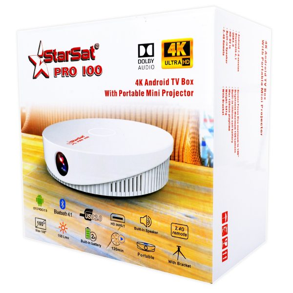 StarSat PRO-100 4K UHD Portable with Dolby Audio Projector
