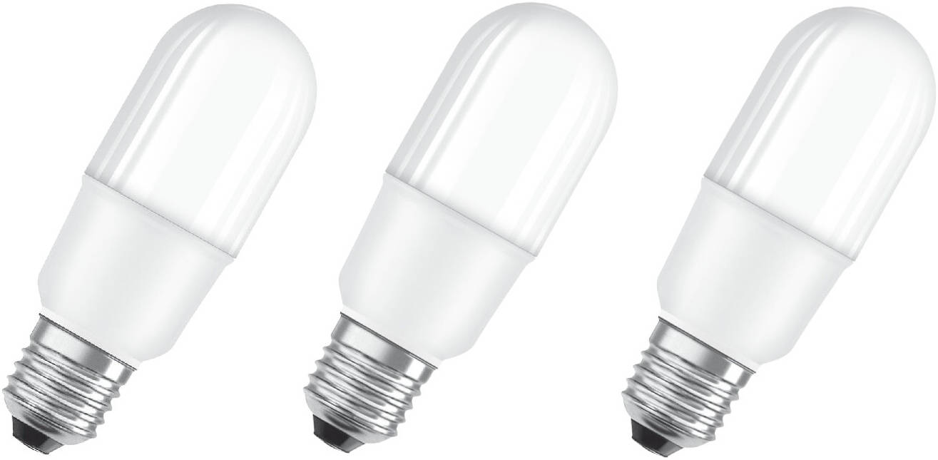 Osram LED E27 Value Stick Bulb (9 W, Cool White, 3 Pc.)